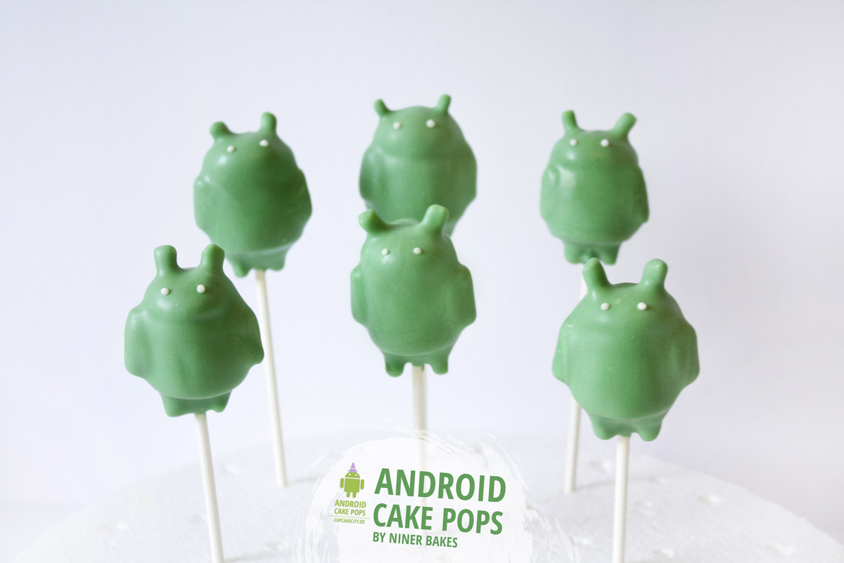 Cute robot Google Android Cake Pops | niner bakes